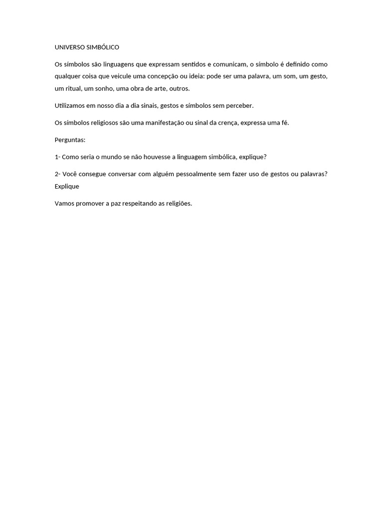 UNIVERSO SIMBÓLICO | PDF