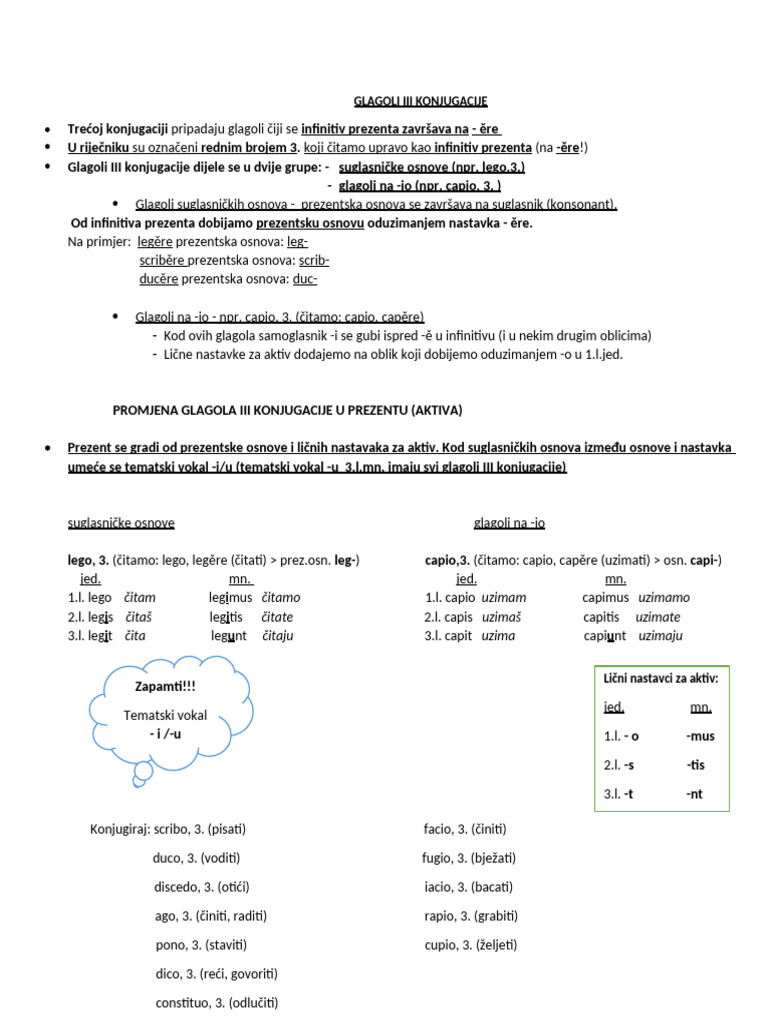 Glagoli Iii Konjugacije | PDF