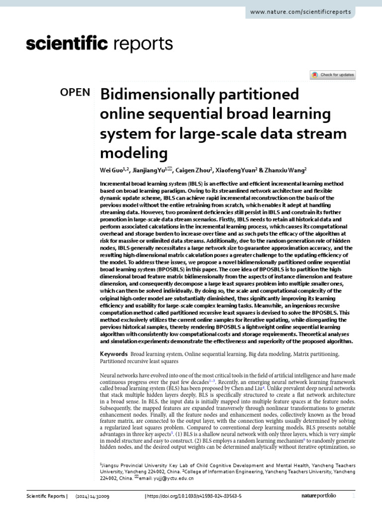 Guo Et Al. - 2024 - Bidimensionally Partitioned Online Sequential Broad Learning System For ...