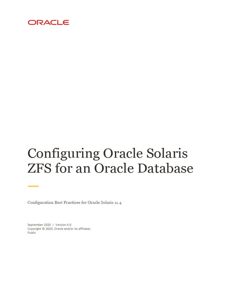 Config-solaris-zfs-For Oradb s11 4 | PDF | File System | Cache (Computing)
