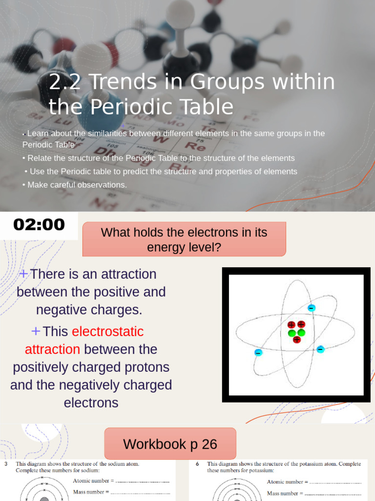 2 Trends in Groups Within The Periodic Table | PDF | Periodic Table | Atoms