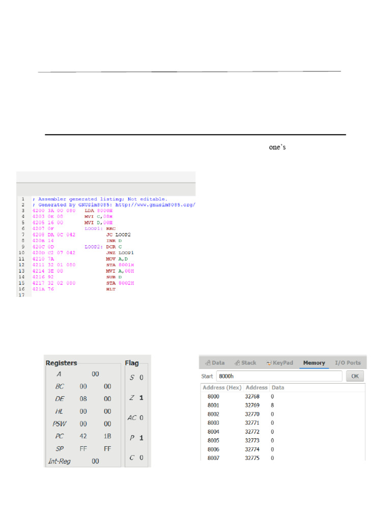 Lab Sheet 4: 8085 Array Programming | PDF