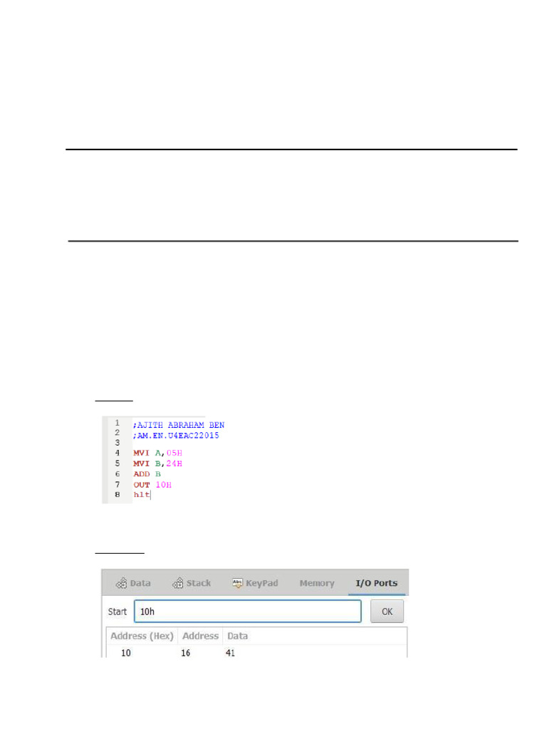 Lab Sheet 1: Introduction To 8085 Simulation Using GNU Simulator | PDF | Microcontroller ...