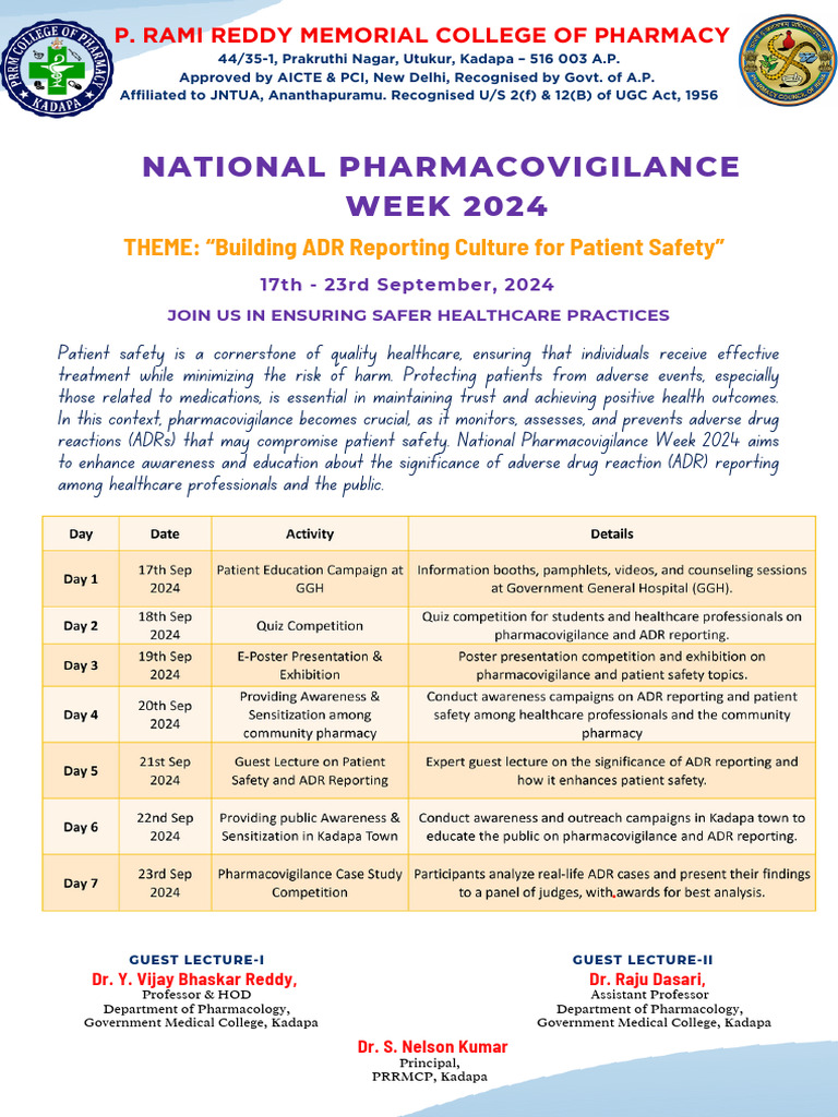National Pharmacovigilance Week 2024 Broucher | PDF