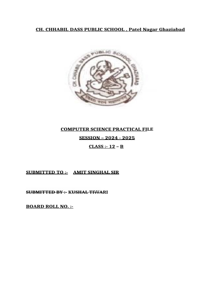 Computer Science Project | PDF | Parameter (Computer Programming) | Computing