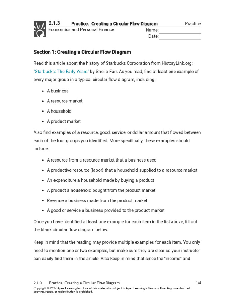 2.1.3 Practice - Creating A Circular Flow Diagram (Practice) | PDF ...