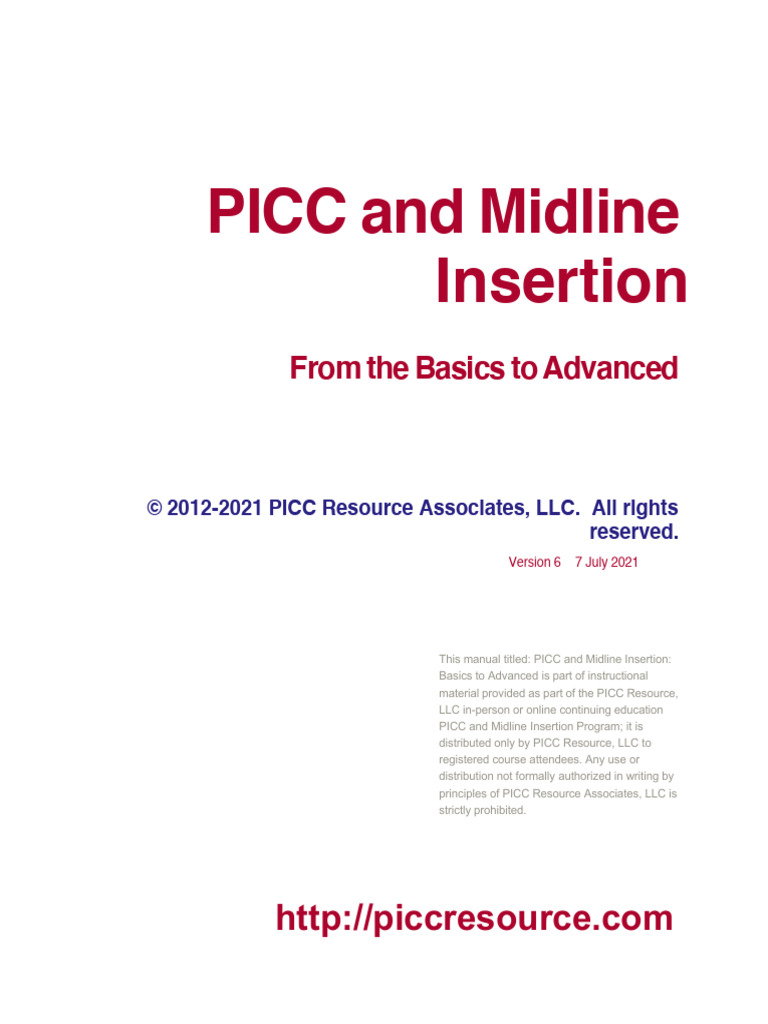 PICC ML Manual 2021 6 | PDF | Health Care | Intravenous Therapy