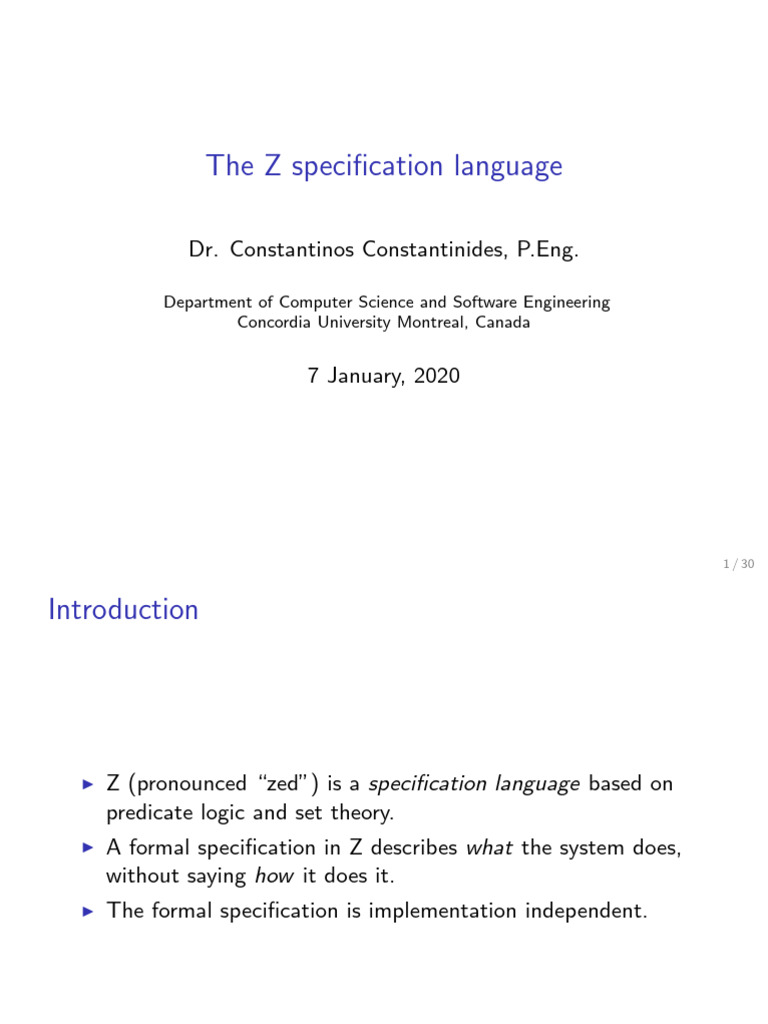 Lecture 6 - Z Language With Casestudy BirthdayBook | PDF | Function ...