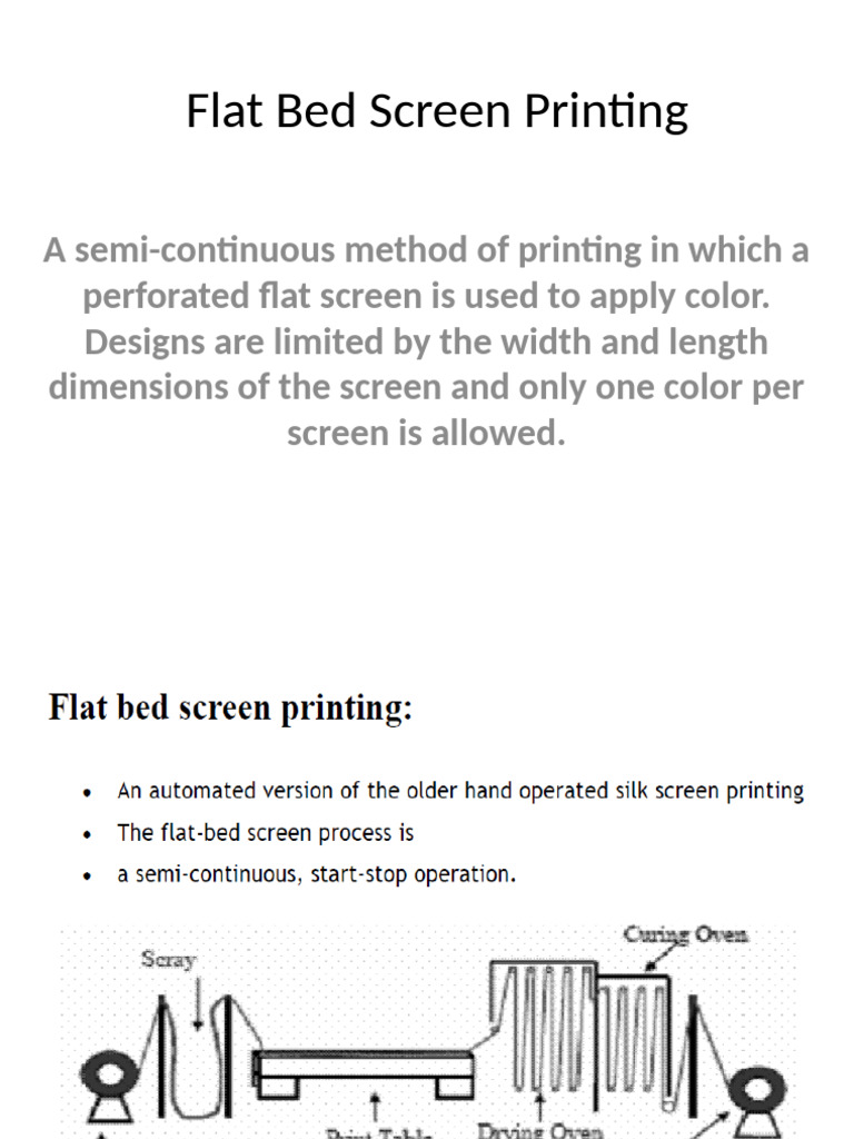 Flat Bed vs. Rotary Screen Printing Guide | PDF | Printer (Computing ...