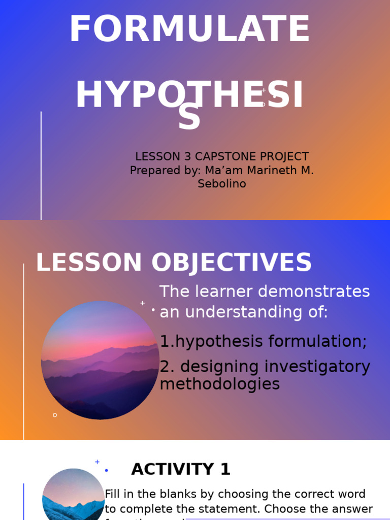 Formulation of Hypothesis | PDF | Hypothesis | Experiment