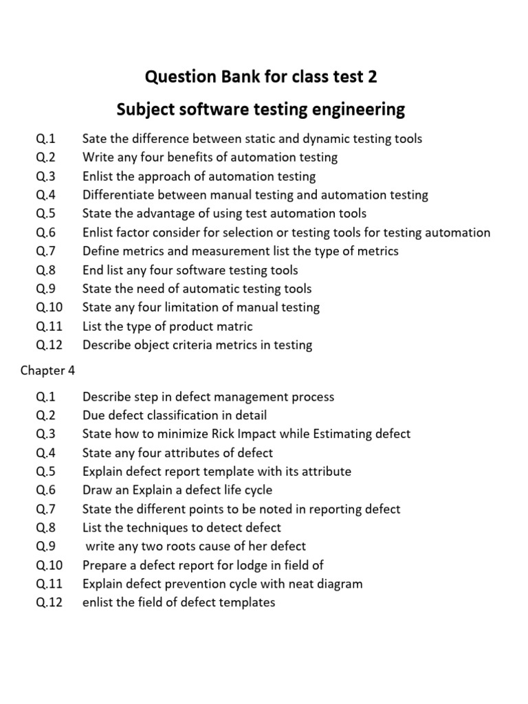 Question Bank For Class Test 2 | PDF