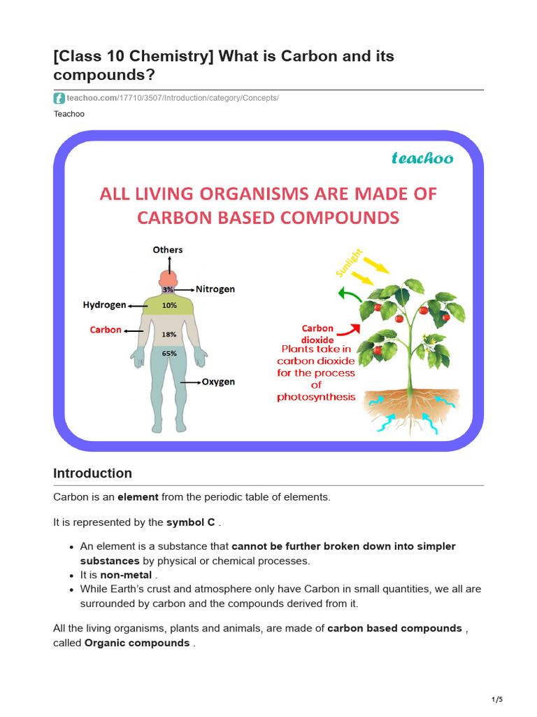 Class 10 Chemistry: Carbon Basics | PDF