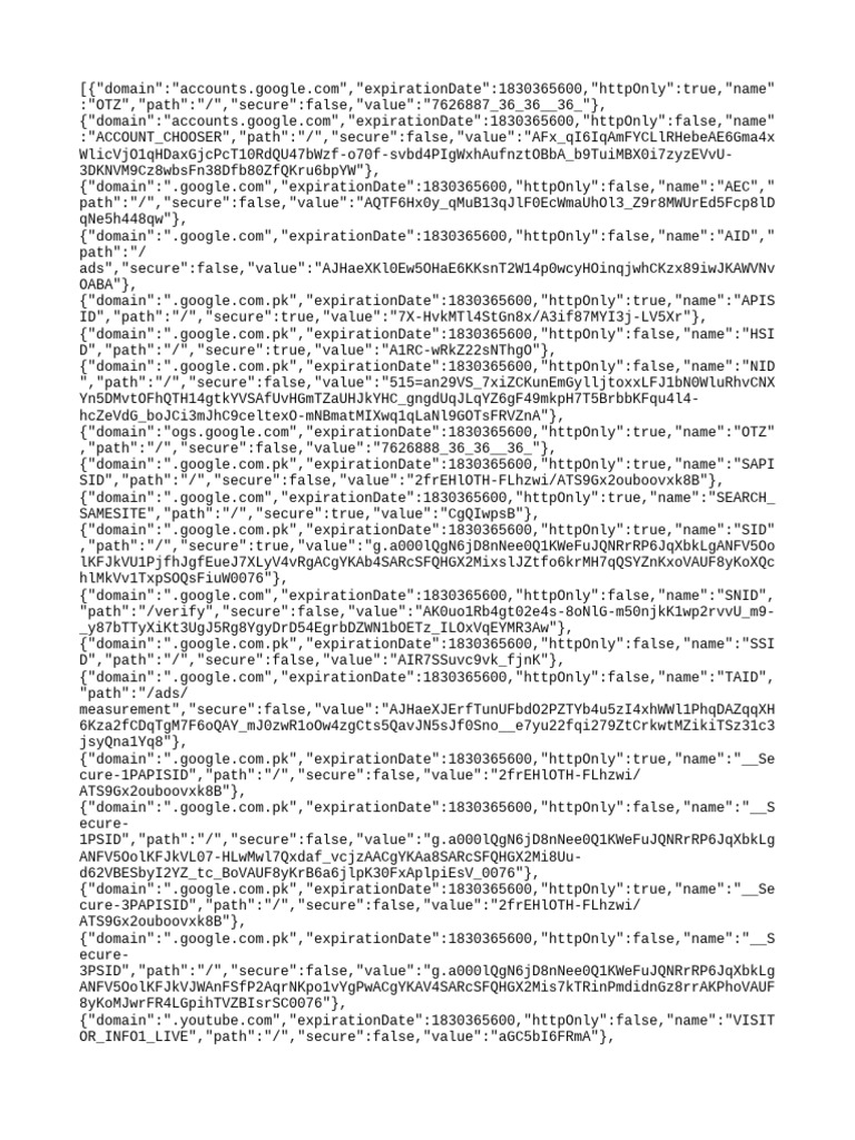 Cookies Json Full | PDF | Http Cookie