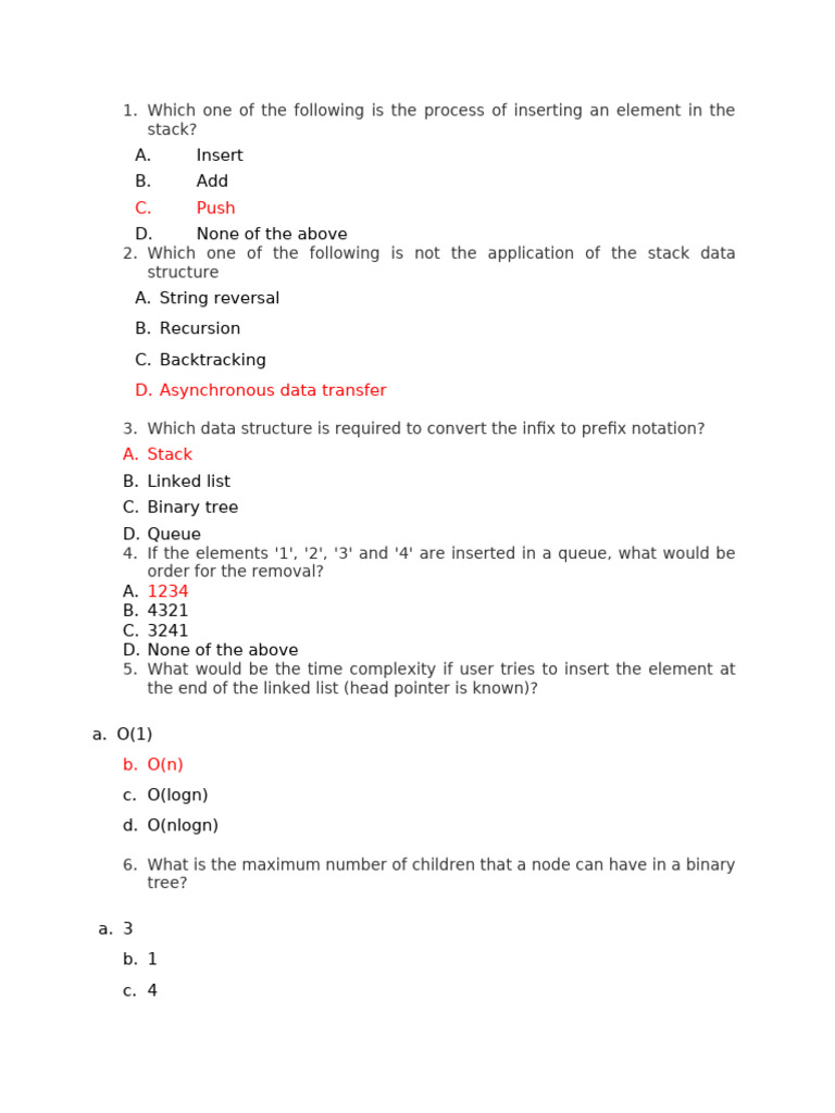 DS & Algorithm Exit Exam | PDF