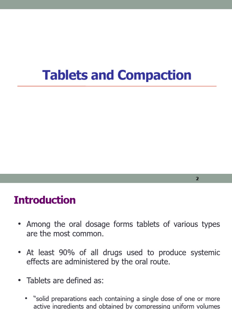 2 - Tablets | PDF | Tablet (Pharmacy) | Pharmaceutical Formulation