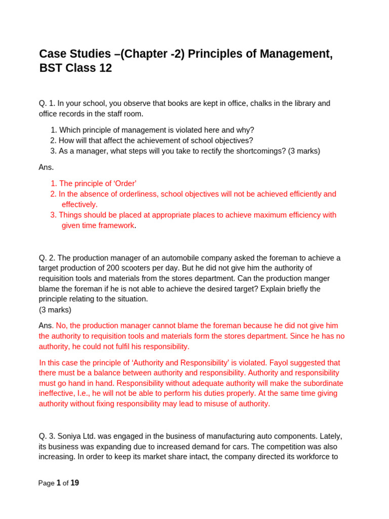 Principles of Management Case Studies | PDF | Employment | Incentive