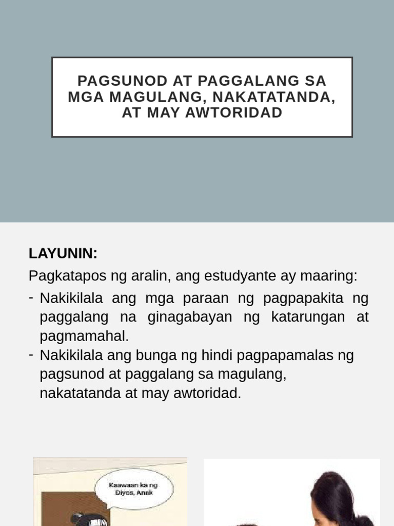 Pagsunod at Paggalang Sa Mga Magulang, Nakatatanda | PDF