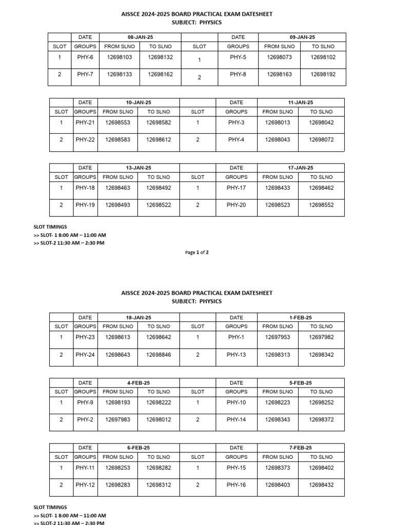 AISSCE_Physics_Practical_Examination_2025 | PDF
