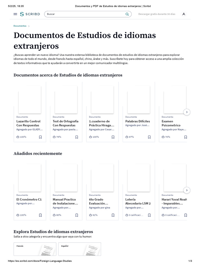 Documentos y PDF de Estudios de Idiomas Extranjeros - Scribd | PDF