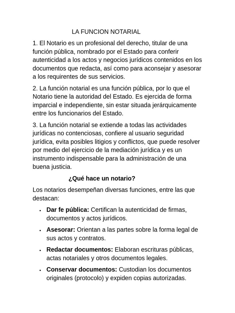 LA FUNCION NOTARIAL | PDF