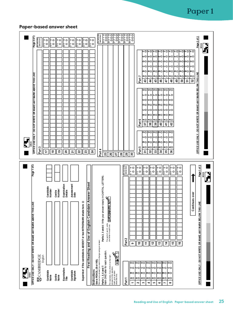 B2 Answer Sheet | PDF