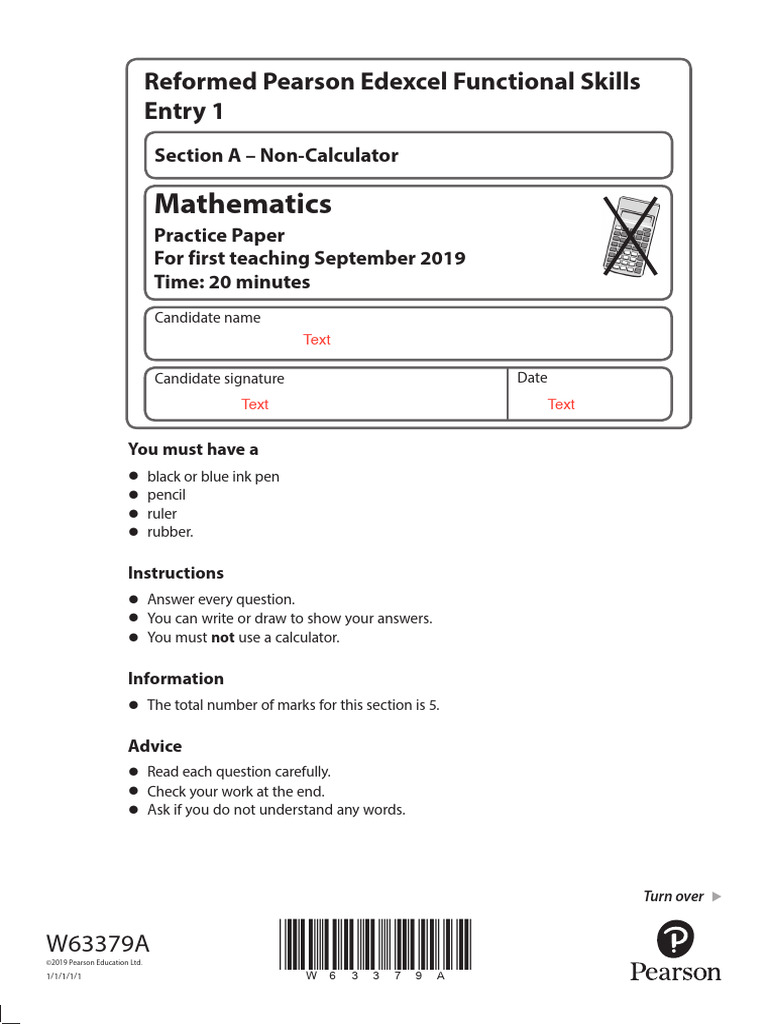 Level 2 Maths Practice Paper 2019 | PDF | Mathematics