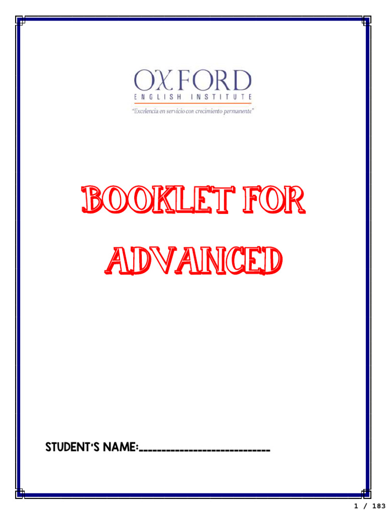 ADVANCED BOOKLET | PDF | Linguistics