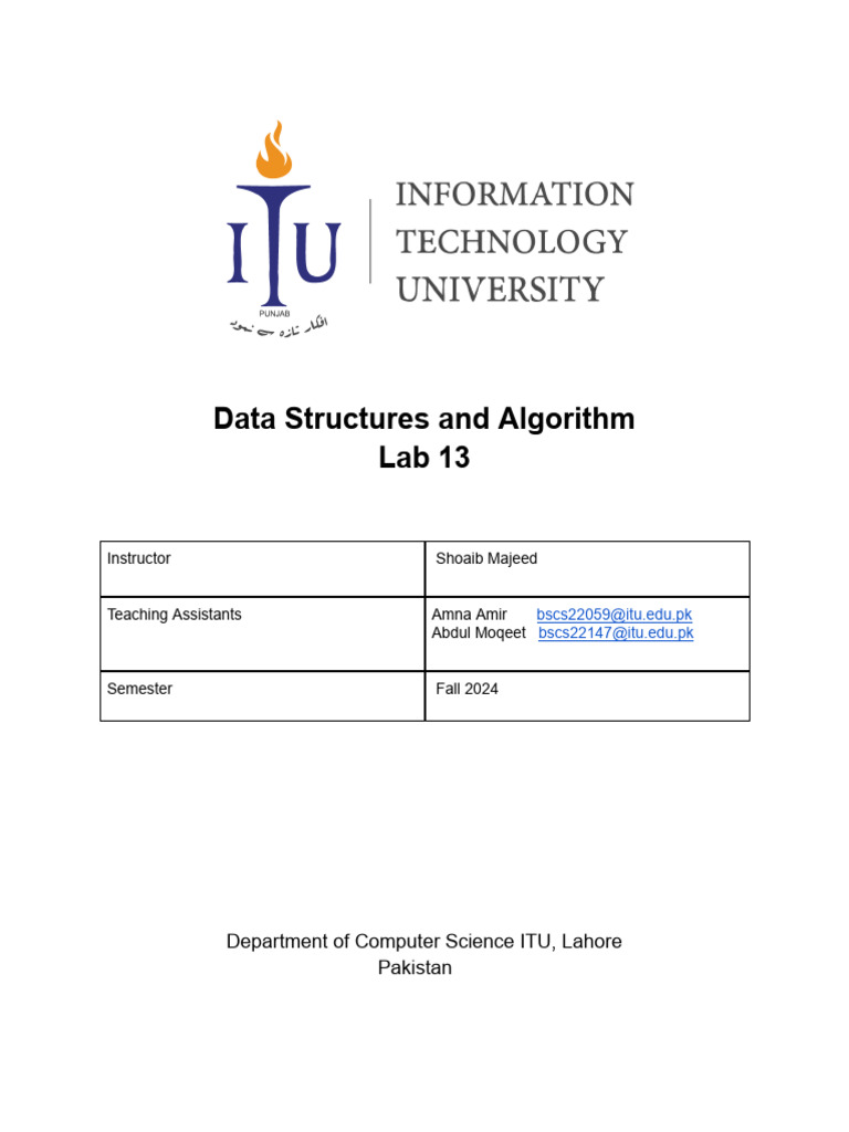 23-C_DSA-Lab # 13 | PDF | Algorithms And Data Structures | Computer Data