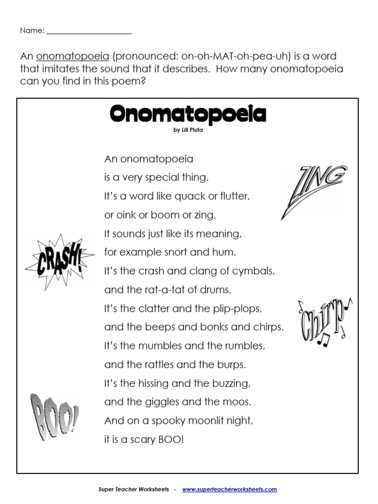 Exploring Onomatopoeia in Poetry | PDF