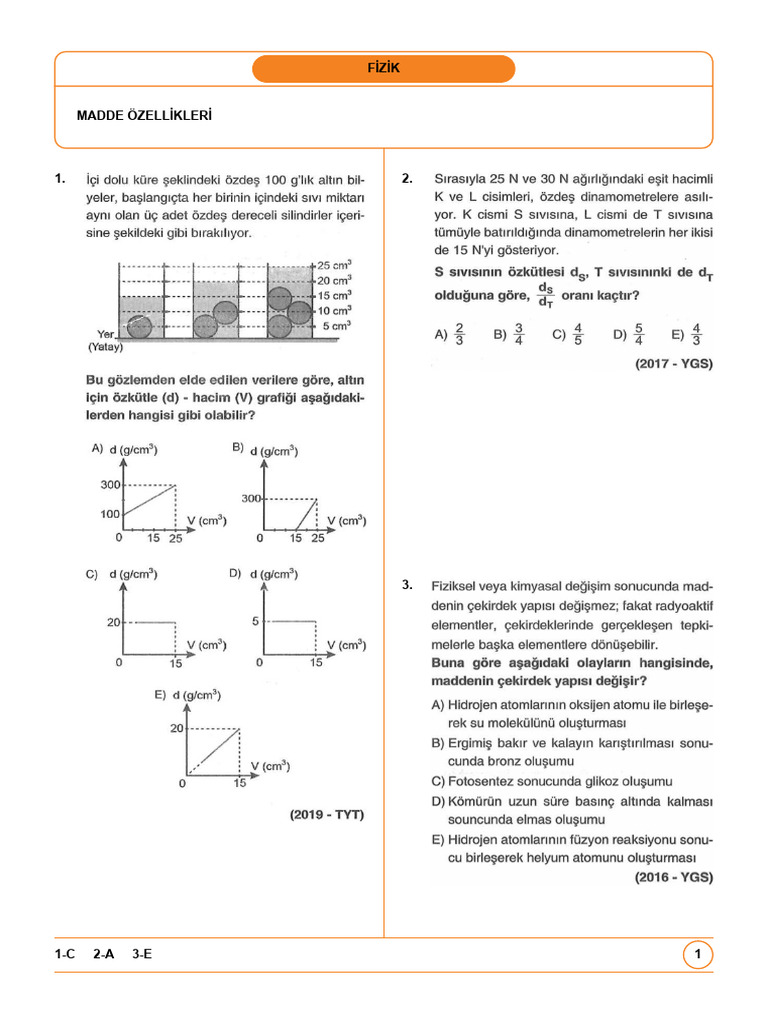 Madde Özellikleri | PDF