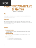 Dissolution Rate of Berocca Tablets | PDF | Experiment | Water