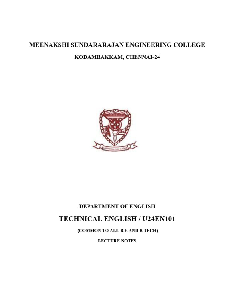 Technical English NOtes | PDF | Climate Change | Communication