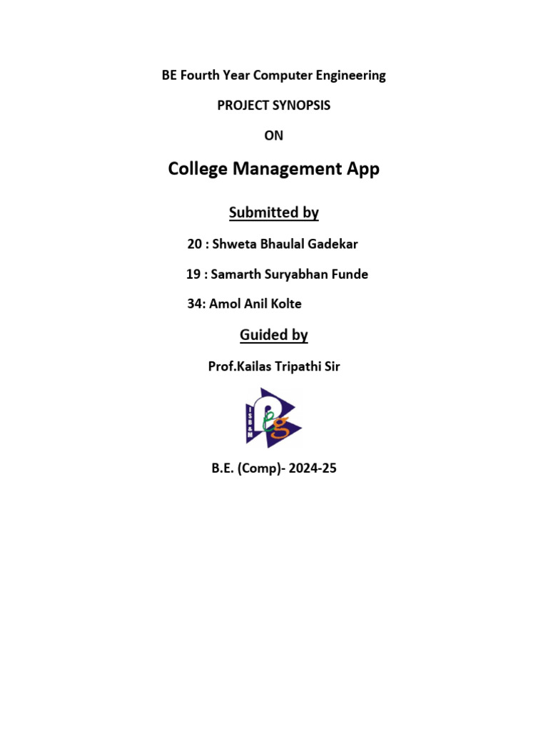 College Project Synopsis Report Update | PDF | Mobile App | Usability