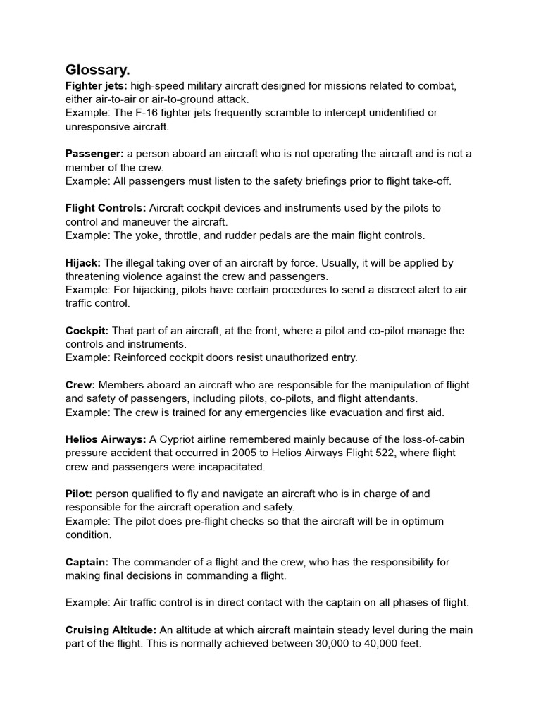 Glossary Aviation English | PDF | Cockpit | Flight Recorder