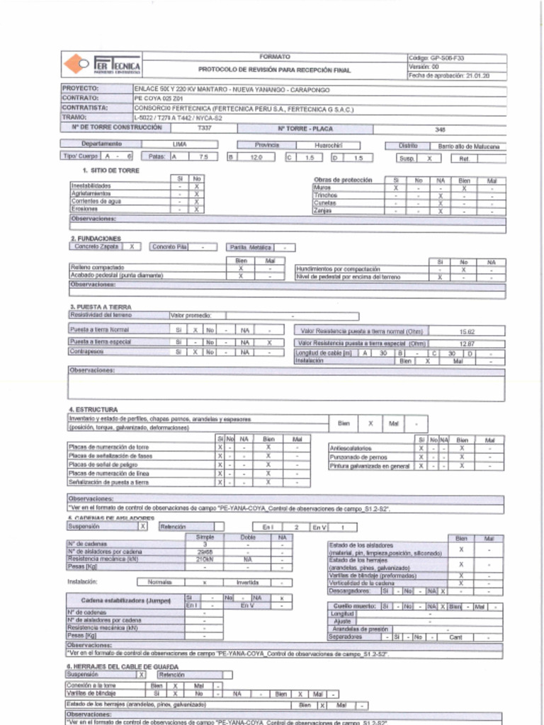 Formato de Recepcion final T337 | PDF