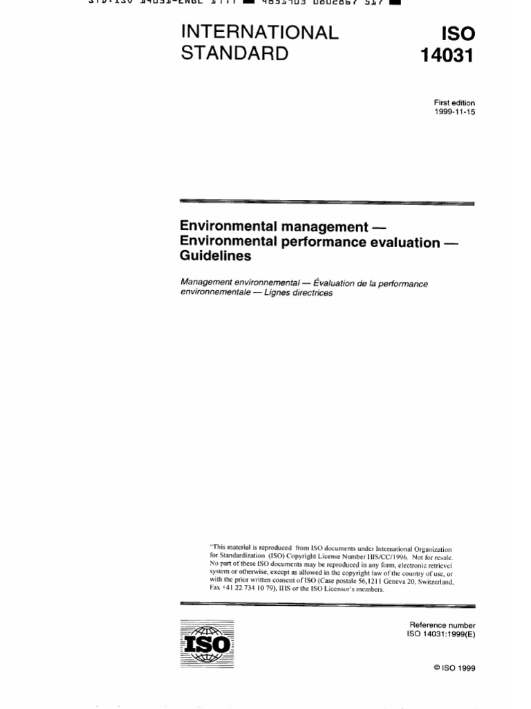 Iso 14031-1999 | PDF