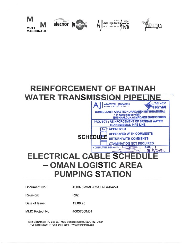 Electrical Cable Schedule-OLA PS | PDF