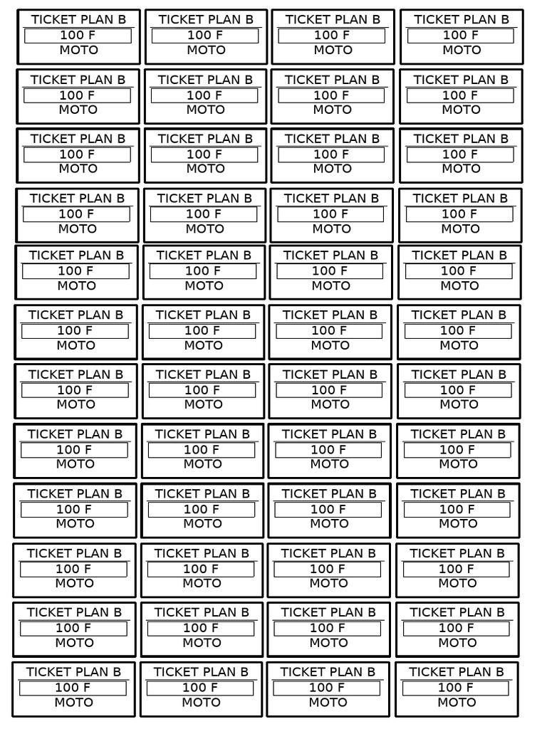 Ticket Plan B Overview for Moto Events | PDF