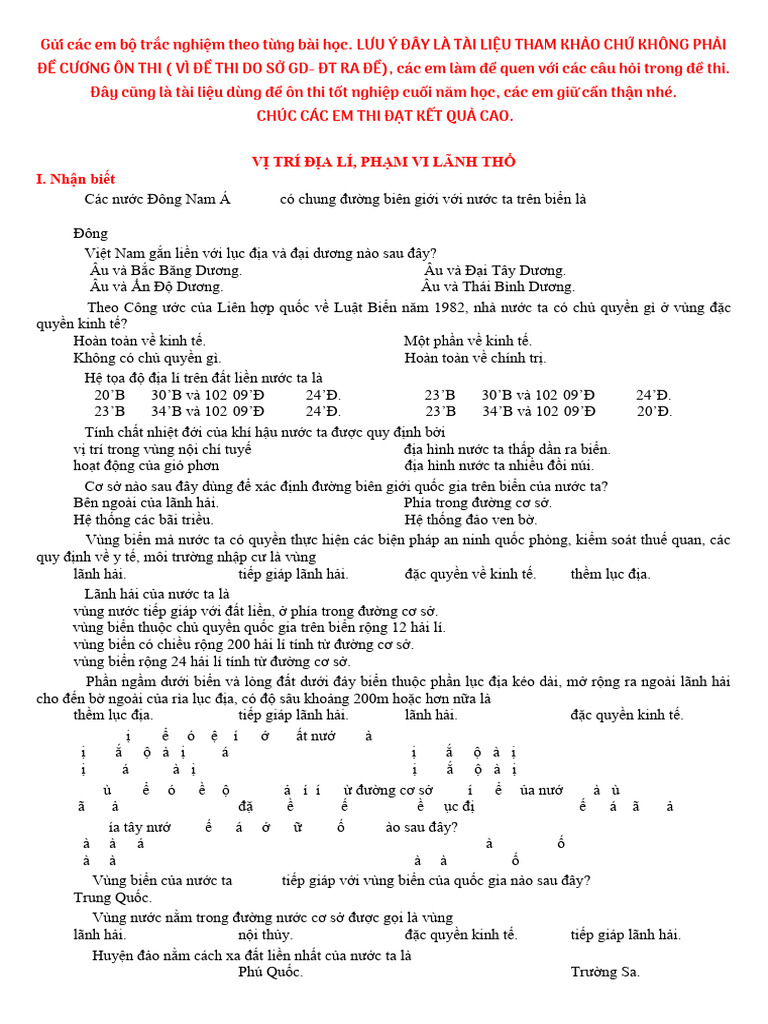 Ko Dap an- Trac Nghiem 12 Chia Theo Bai Va Muc Do Chuan Nhat - Copy 1 2ca8fd9369 | PDF