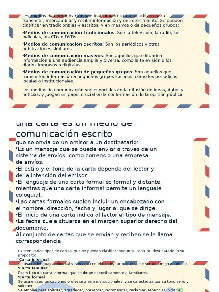 Tipos y Estructura de Cartas Escritas | PDF | Medios de comunicación ...