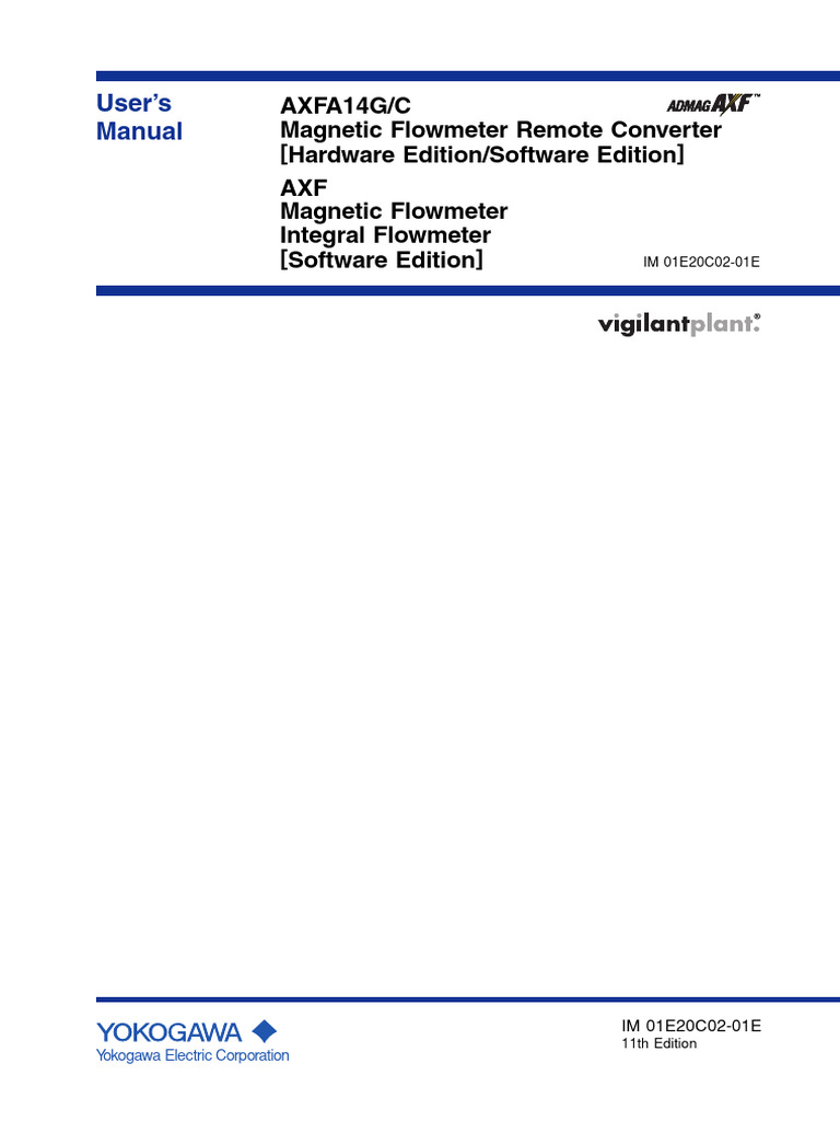 AXF Flowmeter User's Manual IM01E20C02-01E | PDF | Electrical Wiring ...