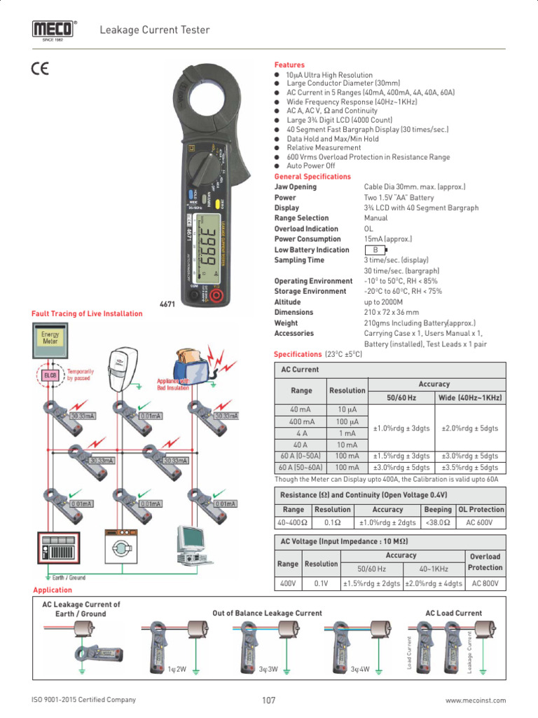 Leakage Current Tester Model 4671 269 | PDF | Electrical Engineering ...