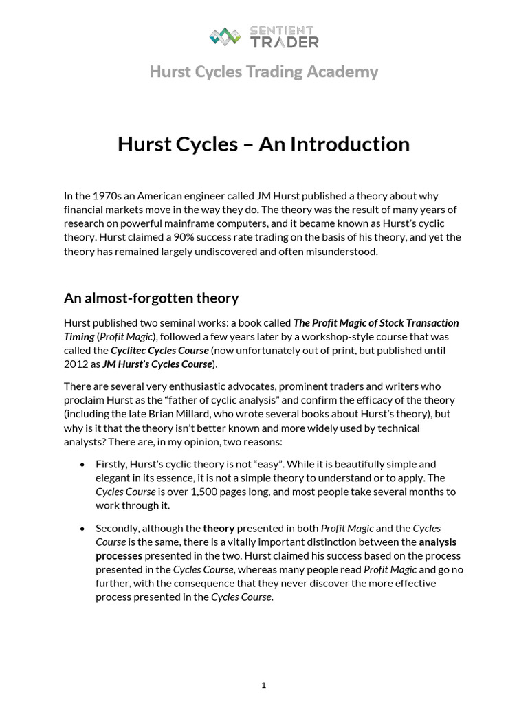 Hurst Cycles - An Introduction | PDF | Waves | Day Trading
