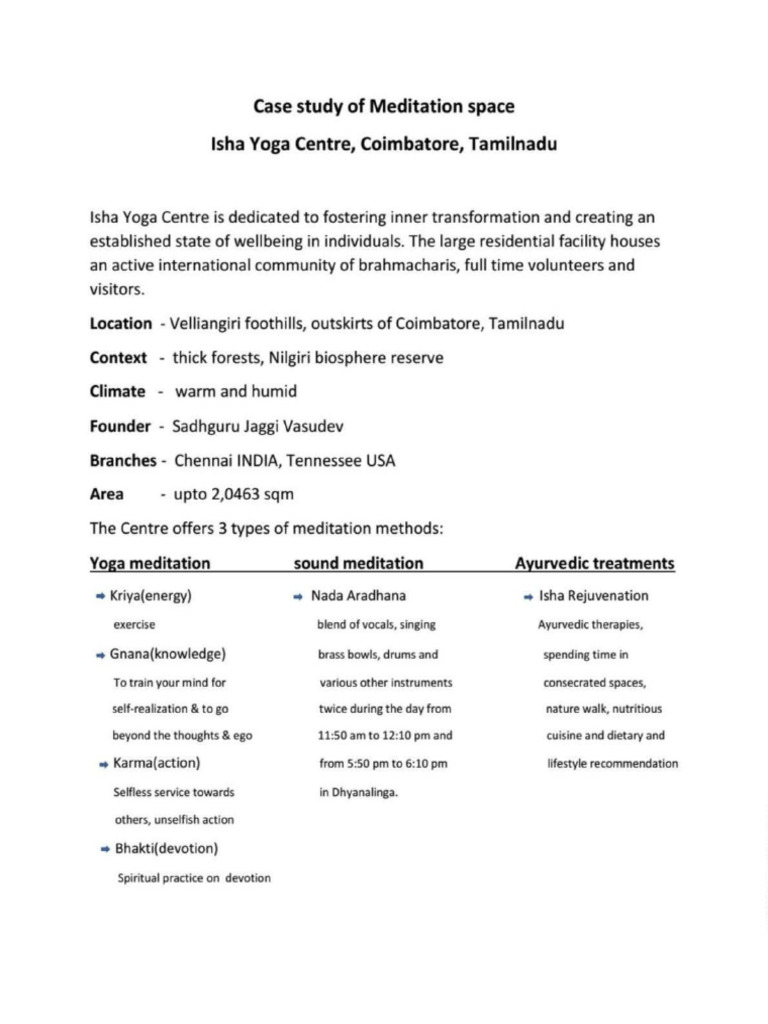 Case Study Isha Yoga Centre | PDF