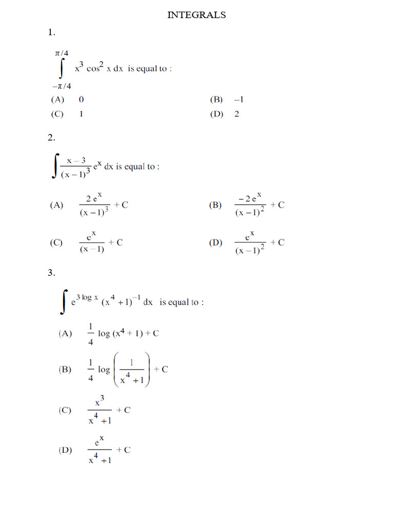 Integrals | PDF