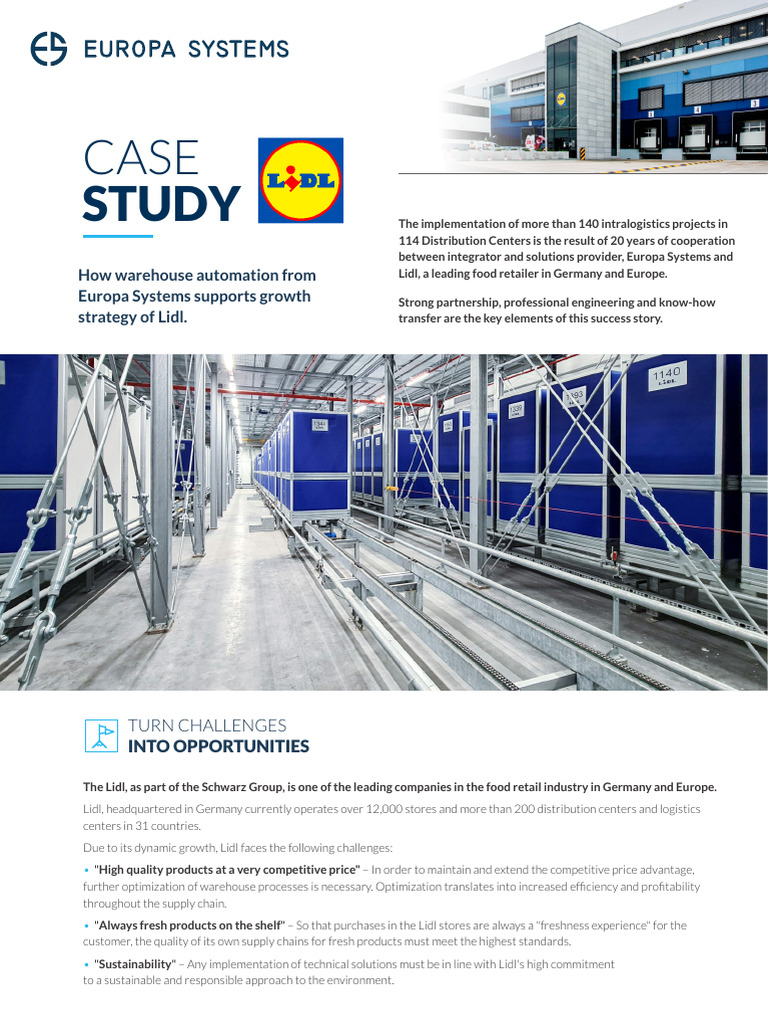 ES Case Study Lidl ENG 205x275 6.12 | PDF | Warehouse | Pallet