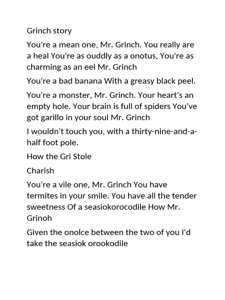 Grinch Story | PDF