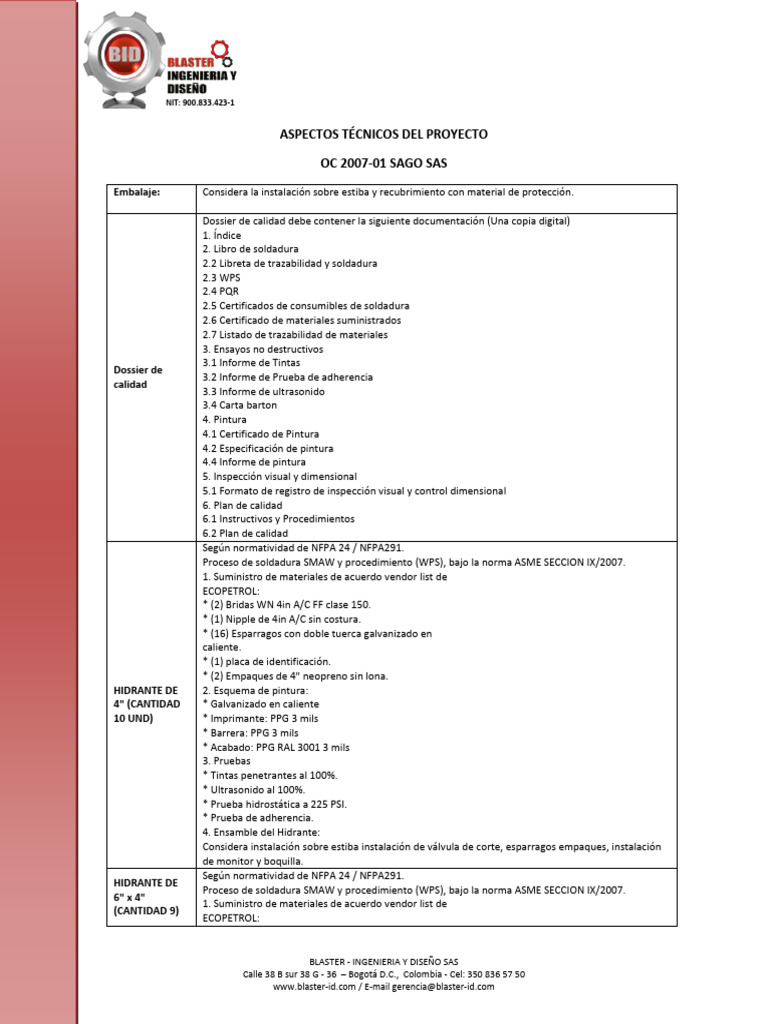Aspectos Tecnico Del Proyecto | PDF | Ingeniería mecánica