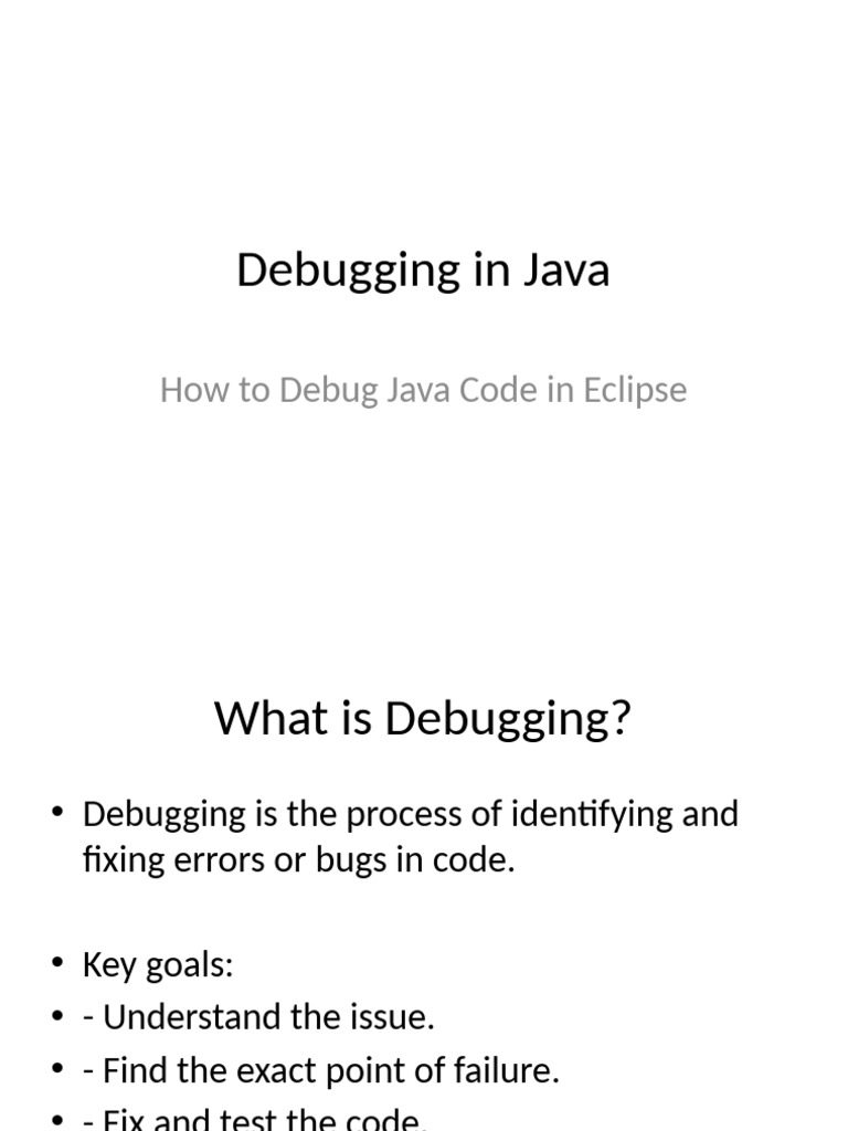 Debugging in Java Eclipse | PDF Debugging in Java Eclipse | PDF