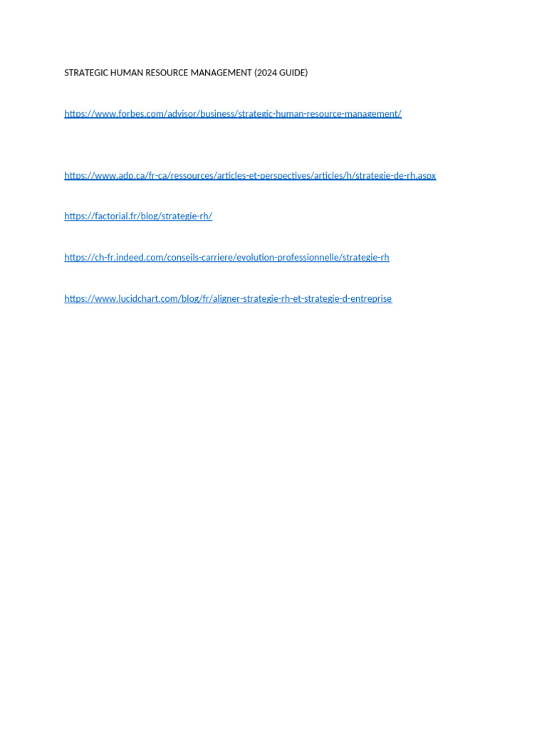 2 Strategic Human Resource Management Guide 2024 | PDF